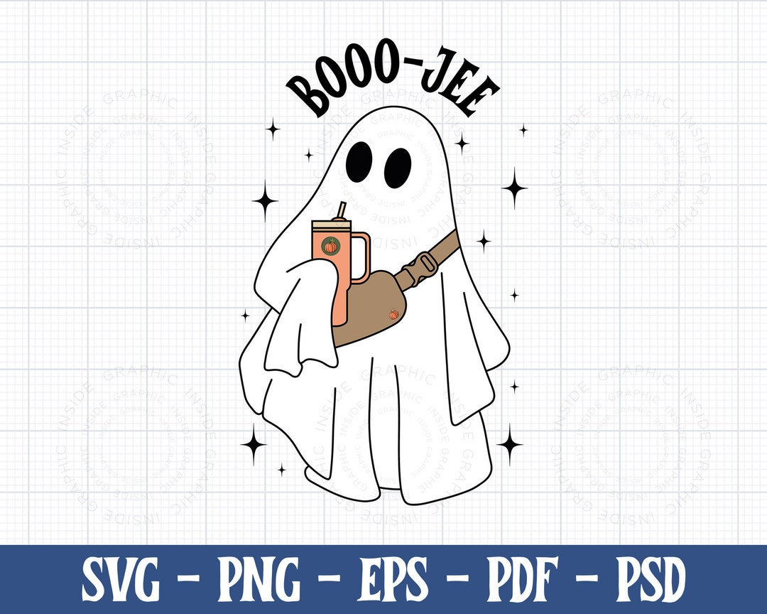 Boojee Stanley Tumbler Inspired Ghost PNG Sublimation Design Download ...