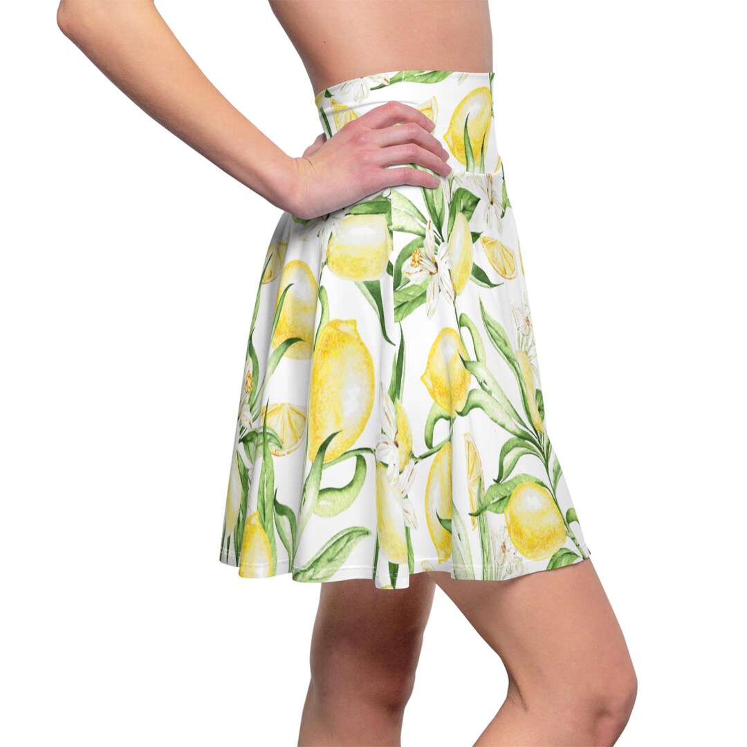 Lemon Floral Skater Skirt | Cute Summer Skirt, Lightweight Fashion ...