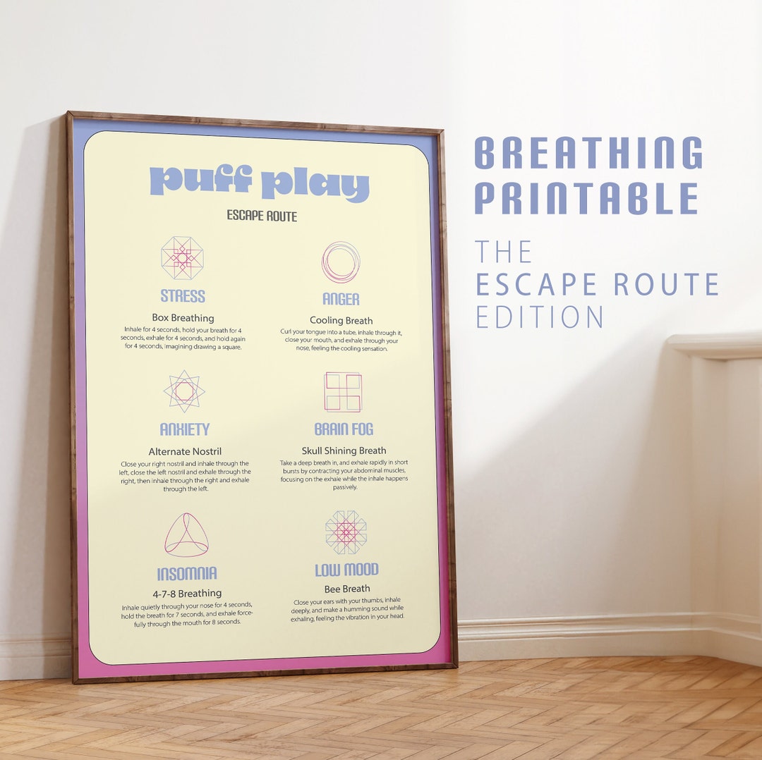 Breathing Printable, Breathwork, Psychology Poster, Mental Health ...