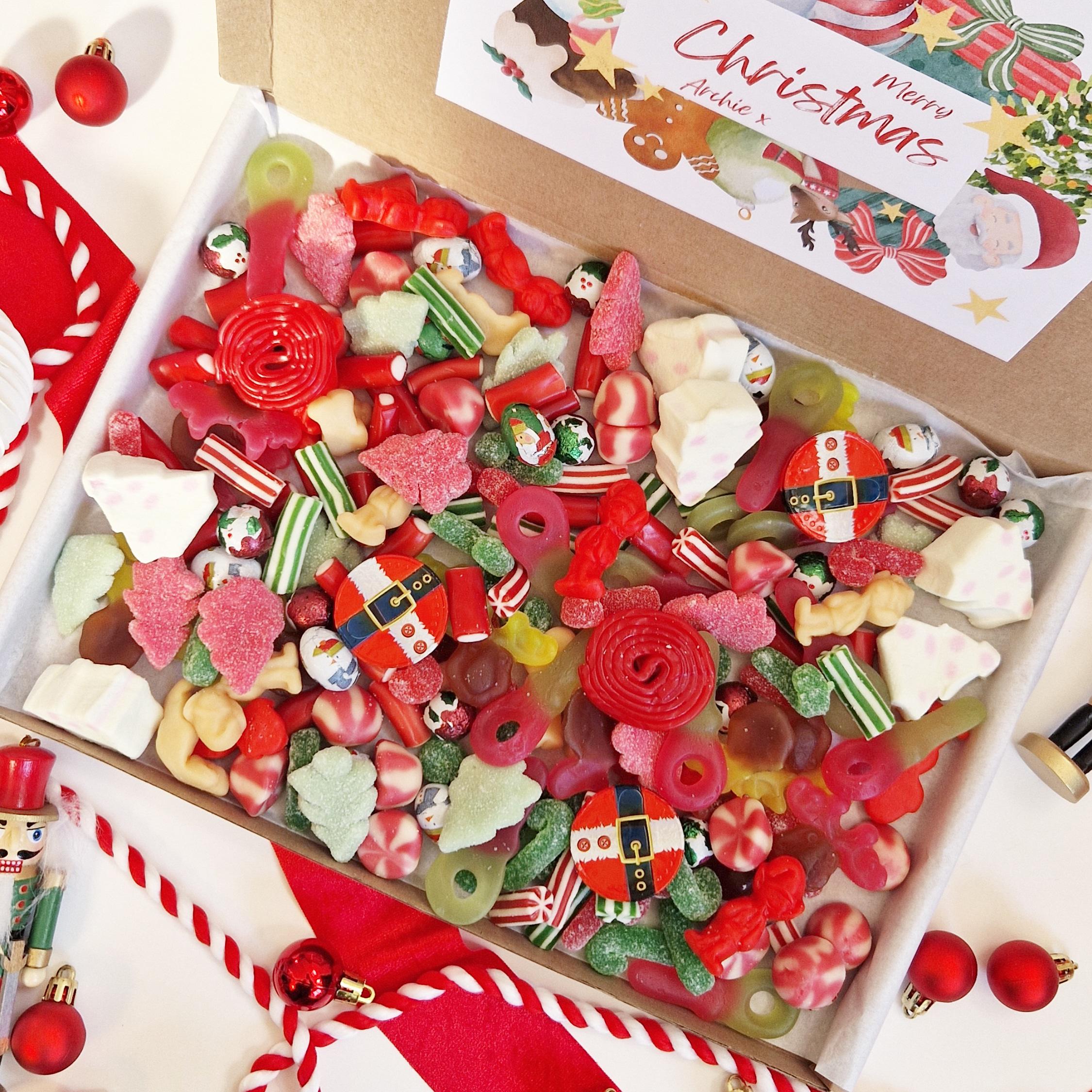 Personalised Christmas Sweet Box - Sweet Hamper - Christmas Treat Box ...