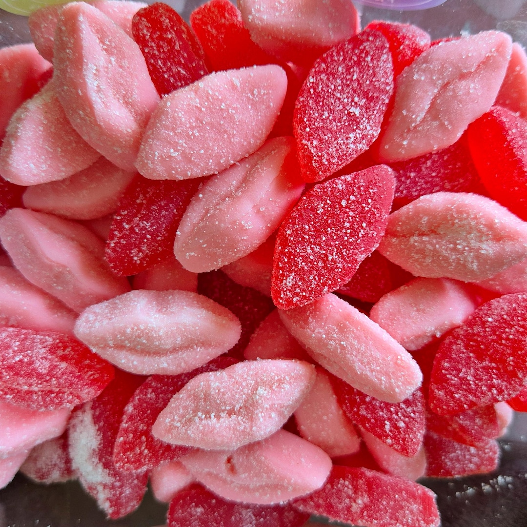 Big Lips - Strawberry Sweets - Fizzy Sweets - Pink Sweets - Vegan ...