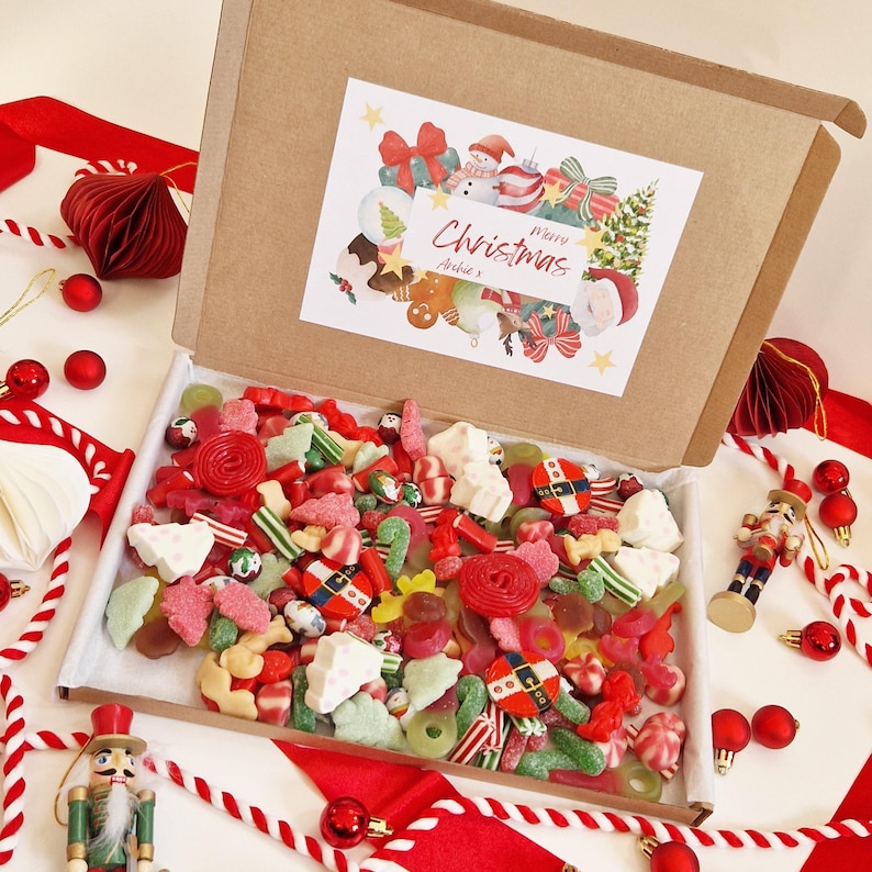 Personalised Christmas Sweet Box - Sweet Hamper - Christmas Treat Box ...