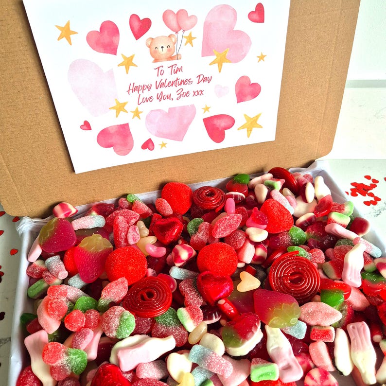PERSONALISED Valentines Sweet Box - Valentines Day Sweet Gift ...