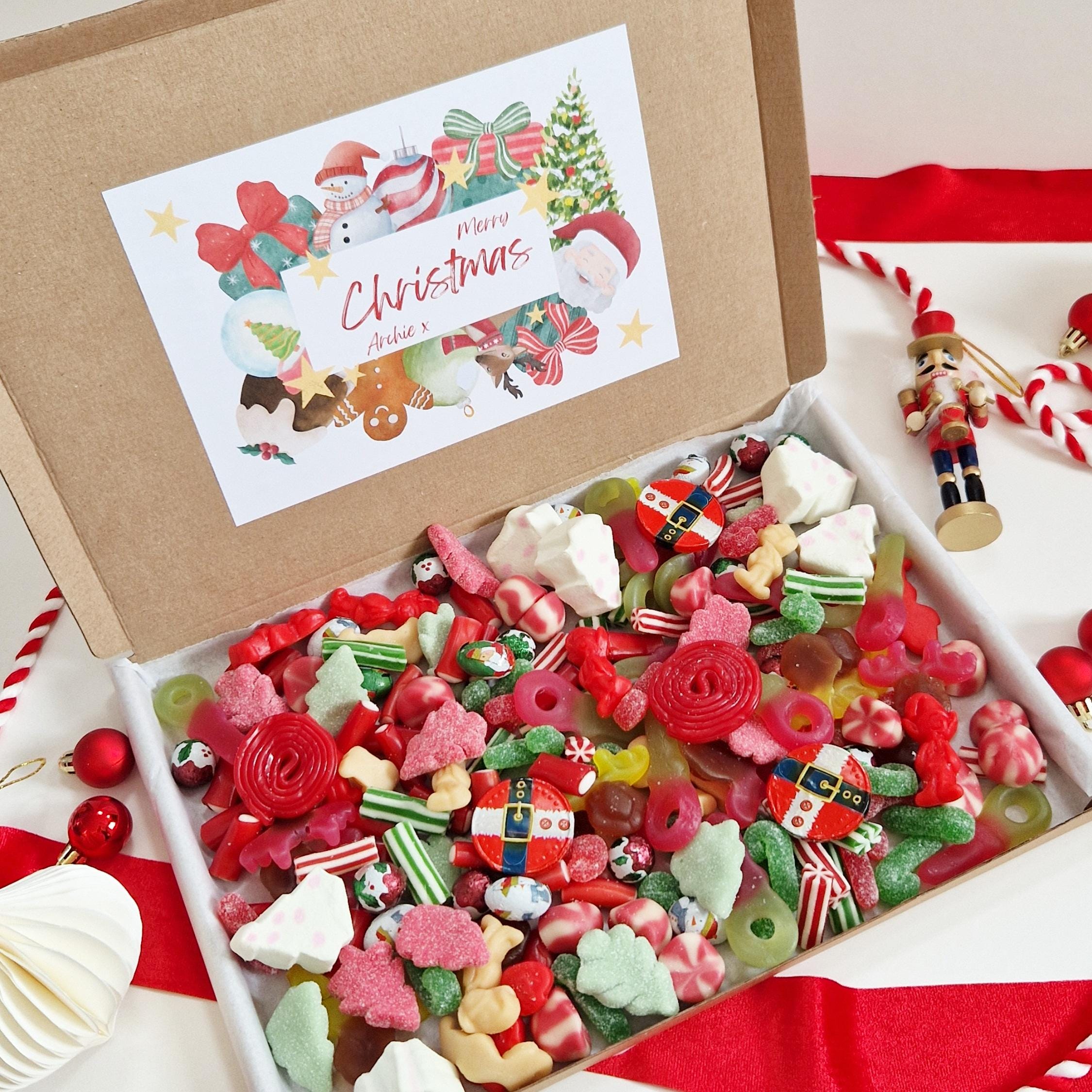 Personalised Christmas Sweet Box - Sweet Hamper - Christmas Treat Box ...