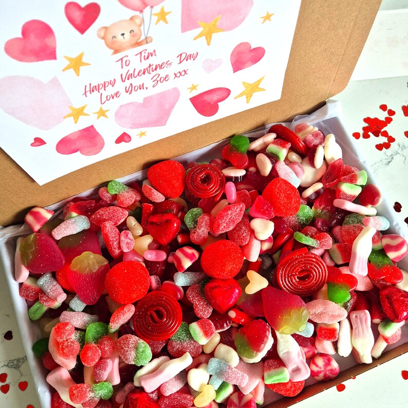 PERSONALISED Valentines Sweet Box - Valentines Day Sweet Gift ...