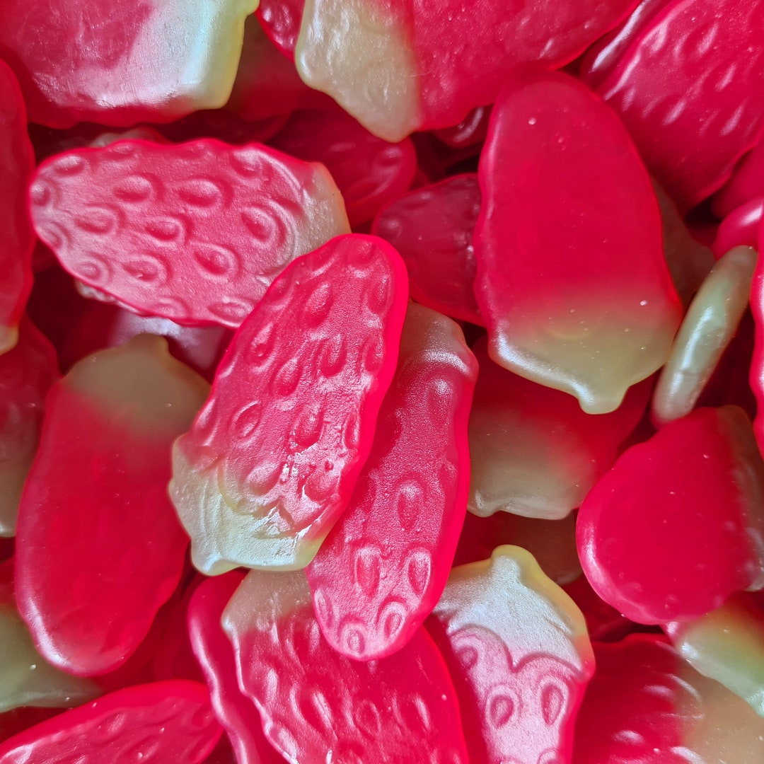 Giant Strawbs Sweets Strawberry Sweets Vegetarian Sweets - Etsy