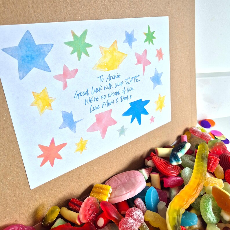 Personalised SATS Sweet Box – Good Luck Exam Pick N Mix Gift - Etsy