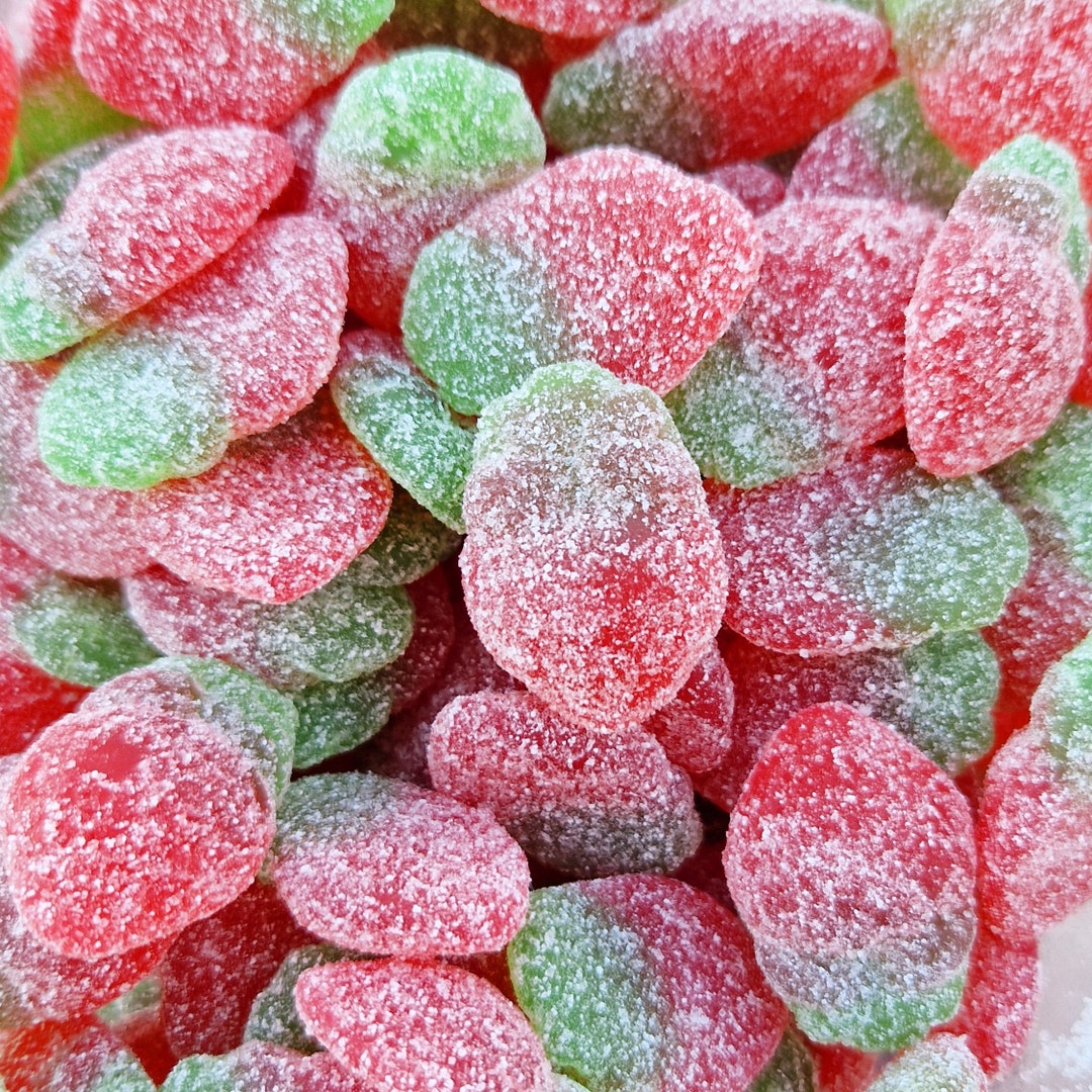 100g Fizzy Strawberries Sour Sweets Fizzy Vegan Sweets Strawberry ...
