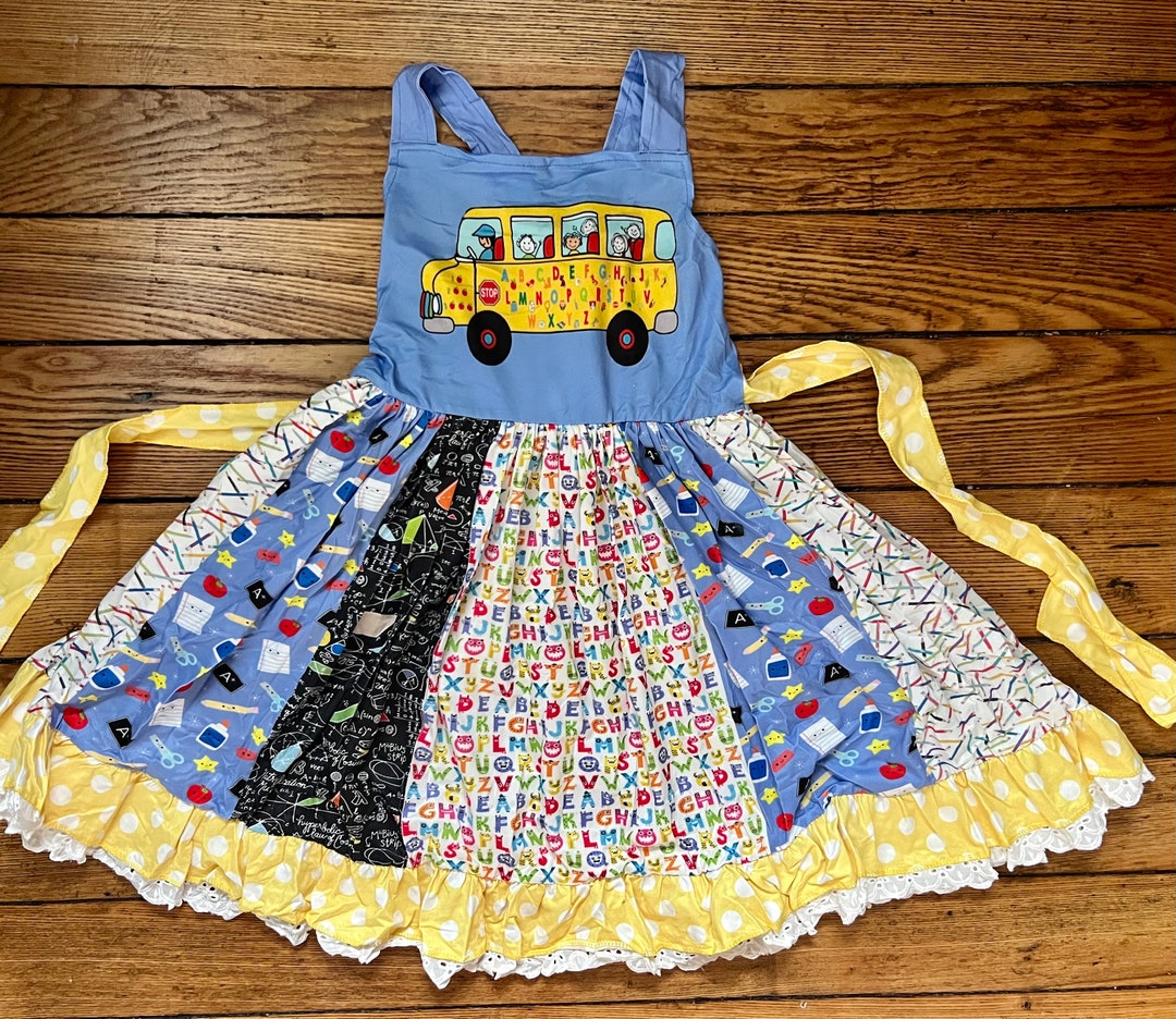 Back to School Bus Twirly Dress - Etsy