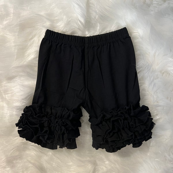 Black Ruffle Shorts - Etsy