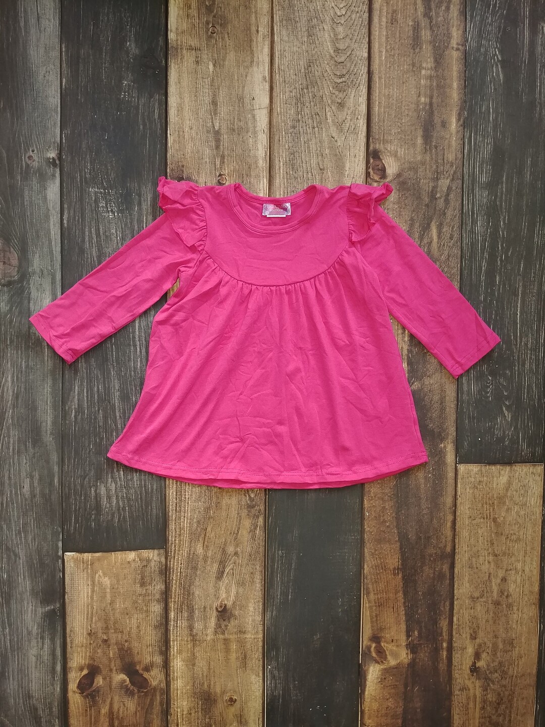 Hot Pink Flutter Long Sleeve Pearl Knit Dress - Etsy