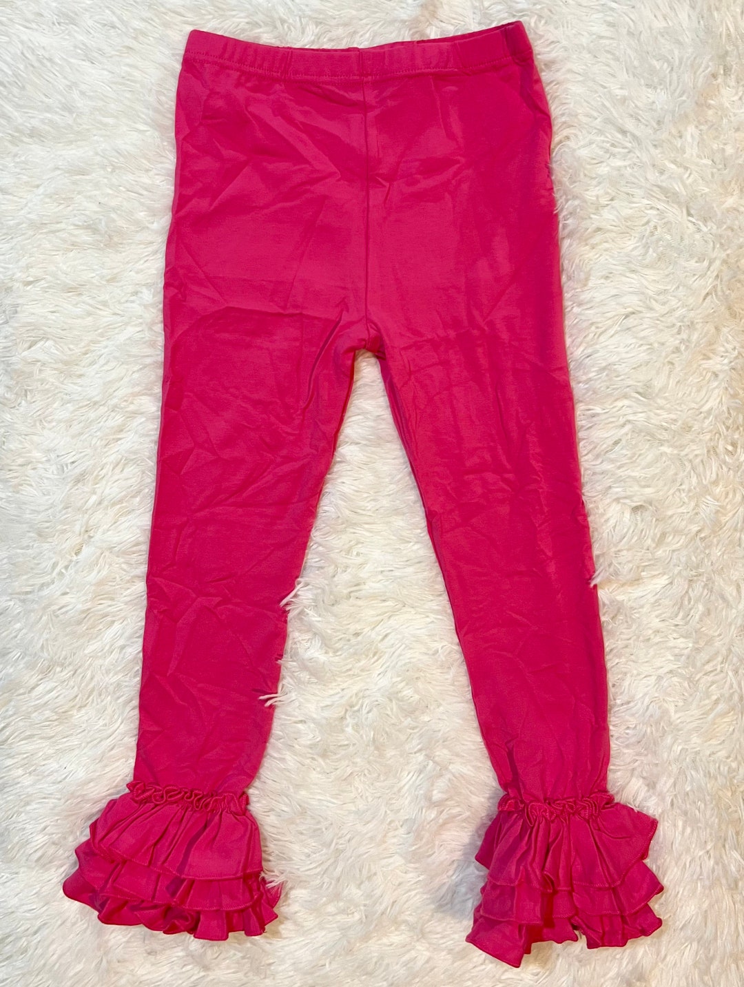 Hot Pink Ruffle Legging - Etsy