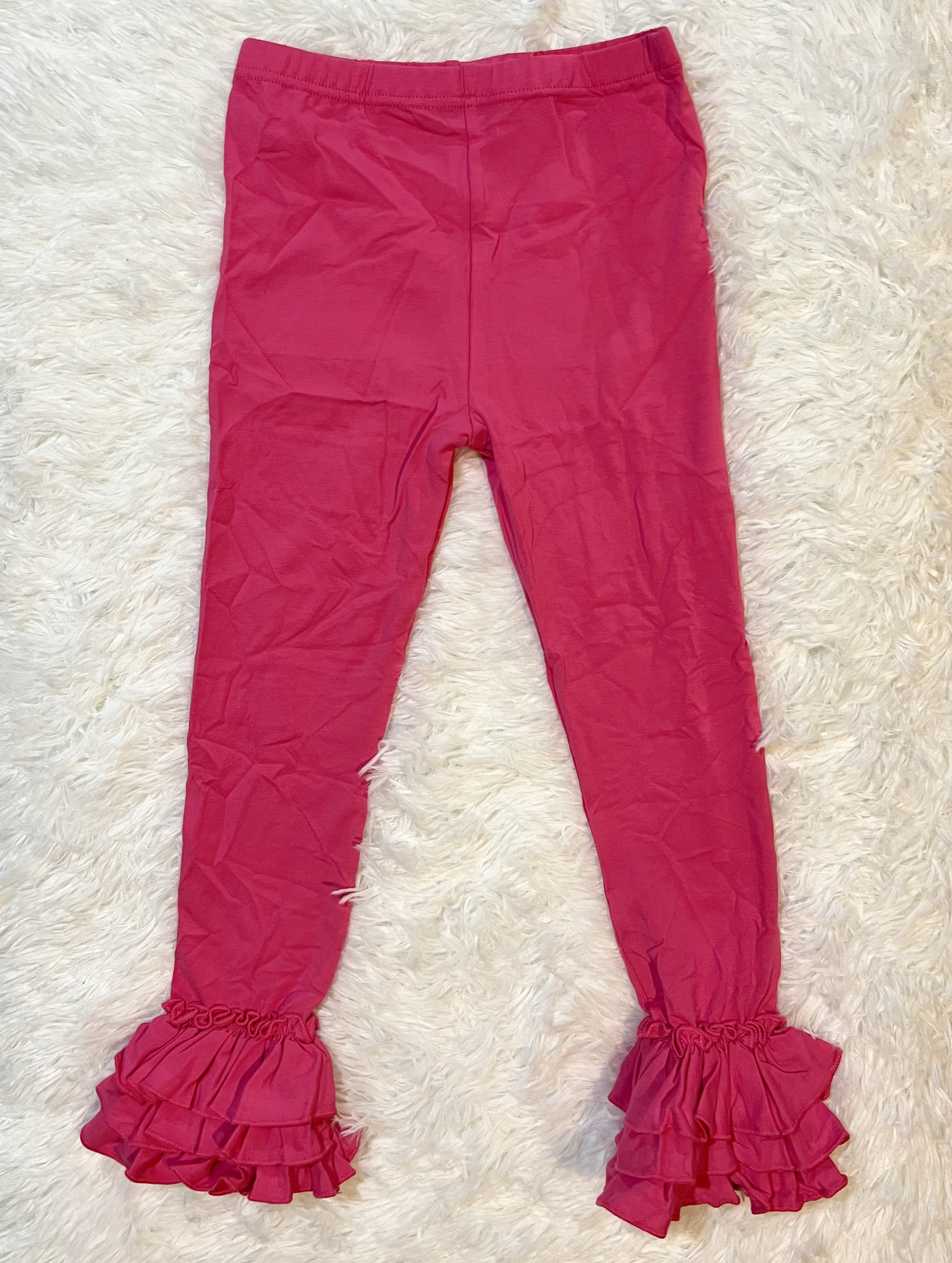 Hot Pink Ruffle Legging - Etsy