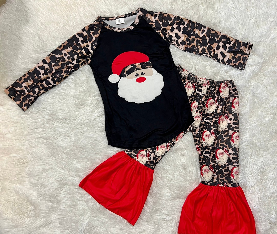 Christmas Santa Top and Bottom Outfit Set - Etsy