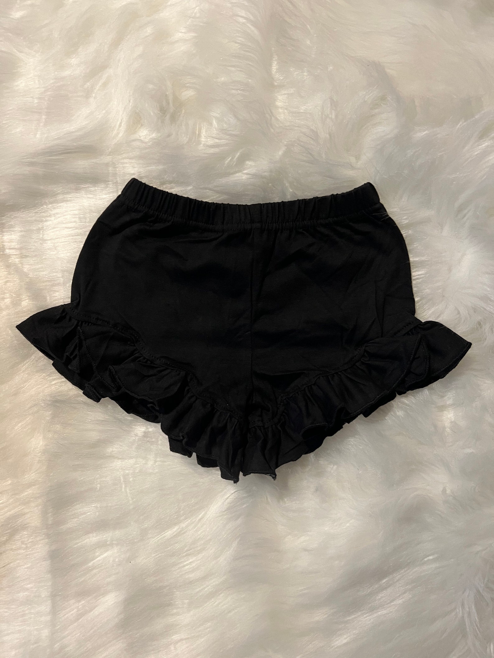 Black Knit Ruffle Shorts - Etsy