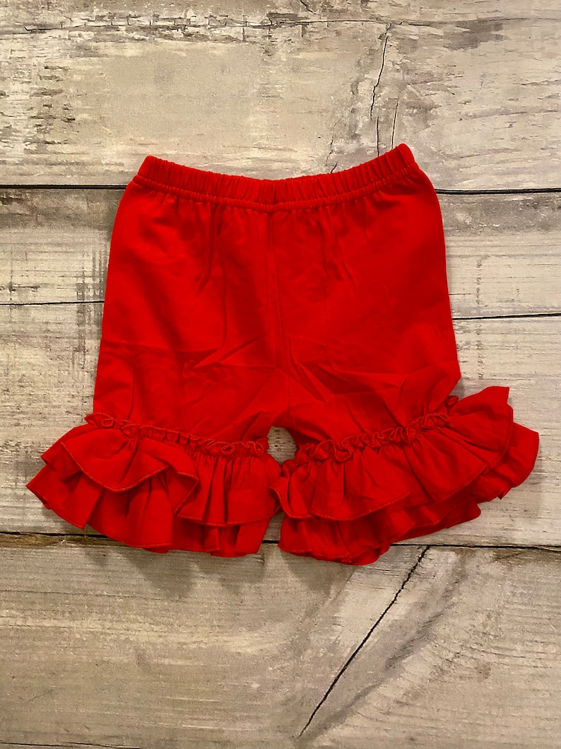 Red Ruffle Shorts - Etsy