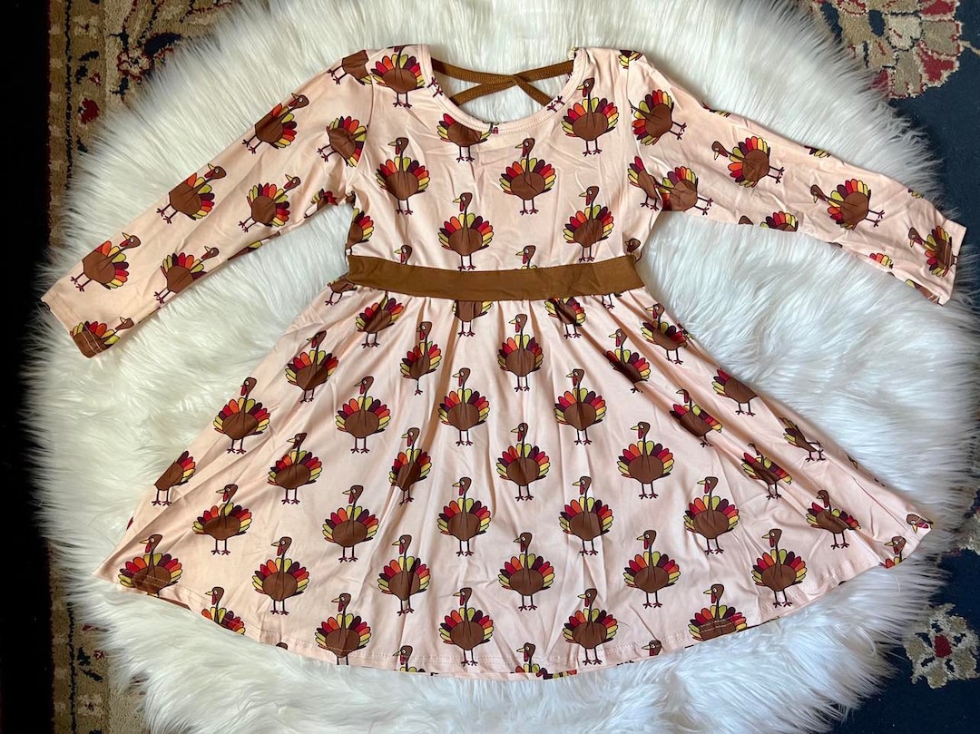 Thanksgiving Turkey Milk Silk Long Sleeve Dress - Etsy