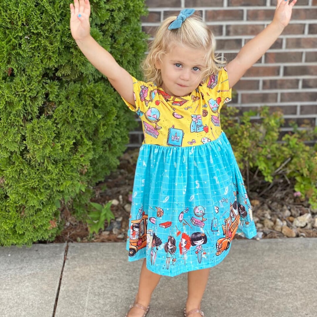 Back to School Yellow Bus Dress - Etsy
