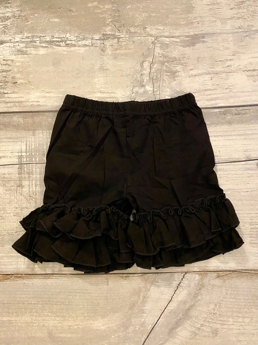 Black Ruffle Shorts - Etsy