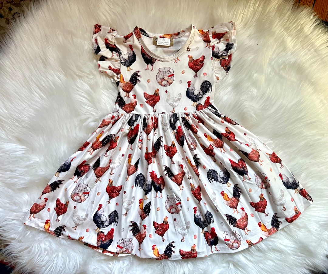 Chicken Print Twirly Dress C - Etsy