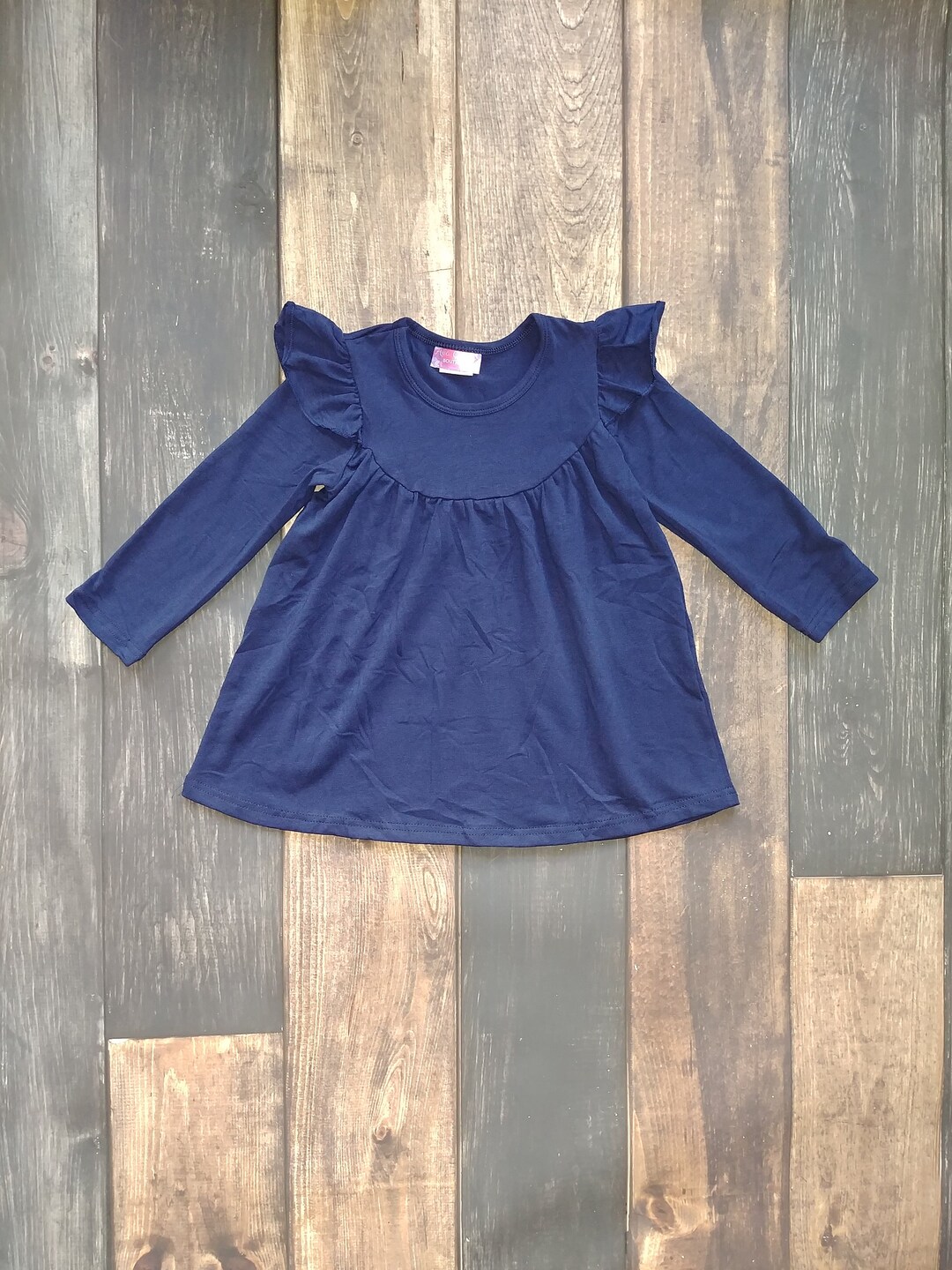 Navy Blue Flutter Long Sleeve Pearl Knit Dress - Etsy