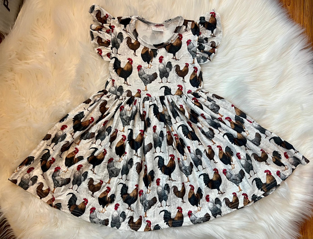 Chicken Print Twirly Dress B - Etsy