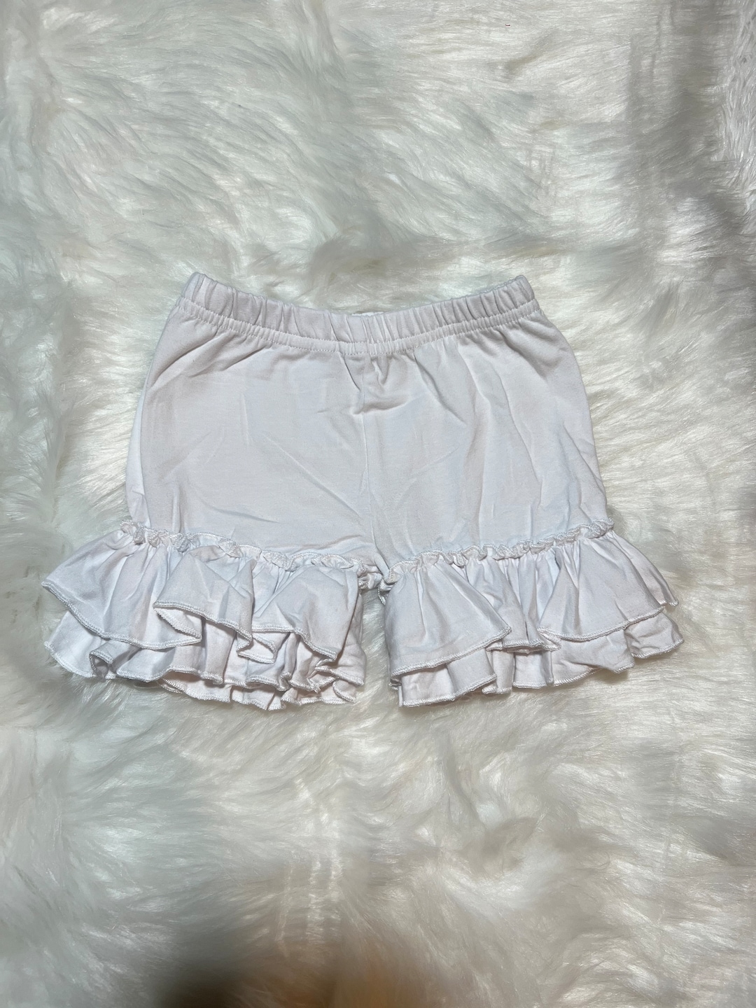 White Ruffle Shorts - Etsy