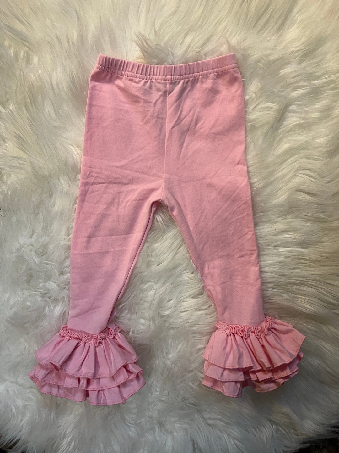 Pink Truffle Triple Ruffle Leggings - Etsy