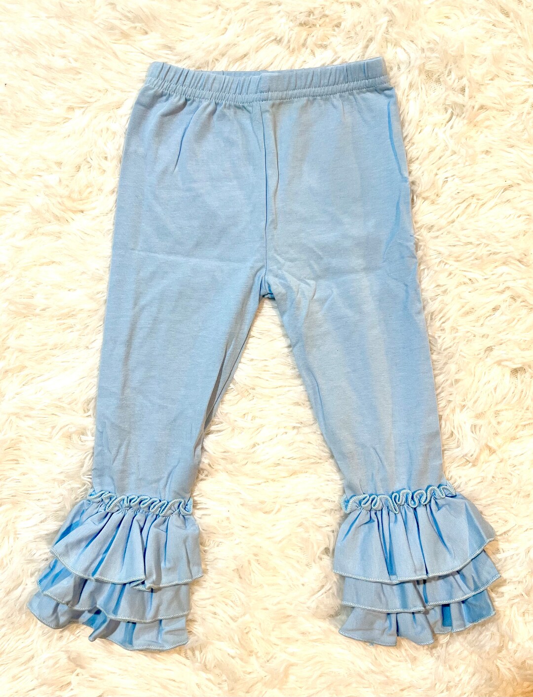 Light Blue Ruffle Legging - Etsy