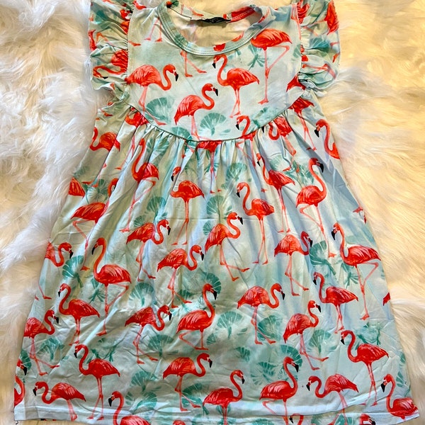 Girls Flamingo Dress - Etsy