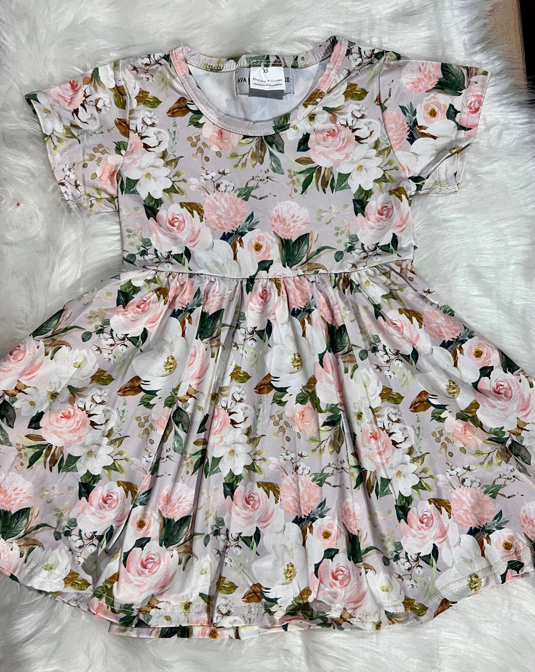 Floral Roses Twirly Dress - Etsy