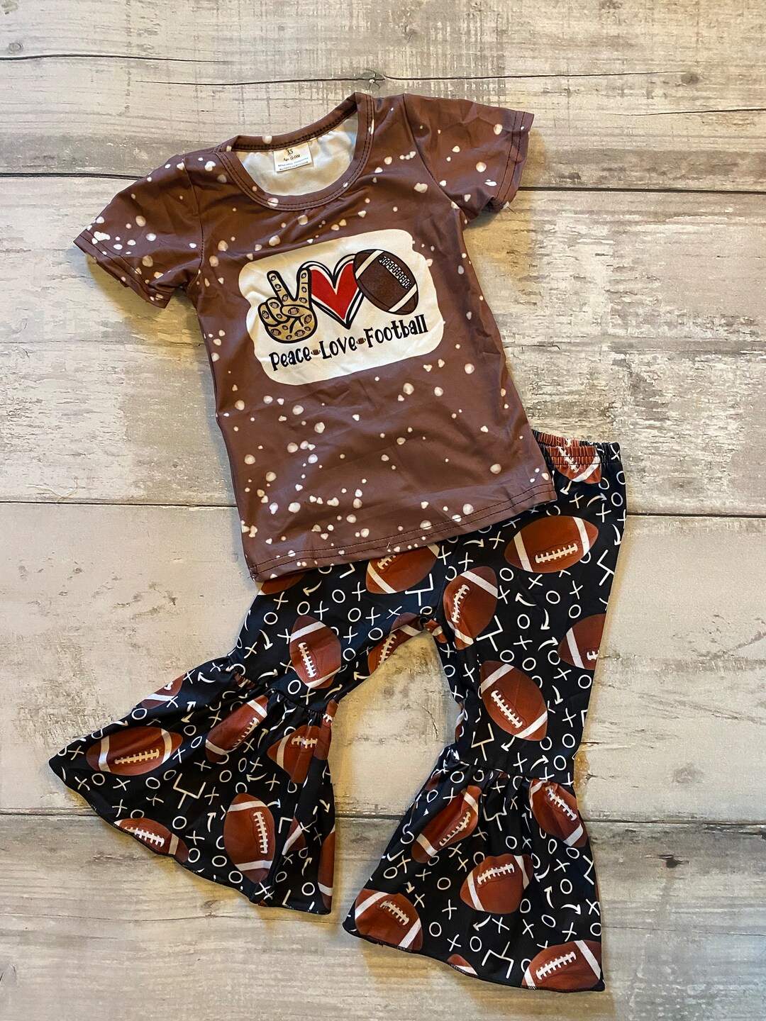 Football Print Top and Bottom Set Outfit - Etsy