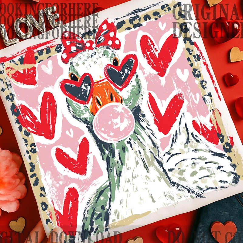 Valentines Love Leopard Art - Etsy