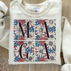 America Floral Maga Png, Trump President Png, Trump 2024 Supporter Png ...