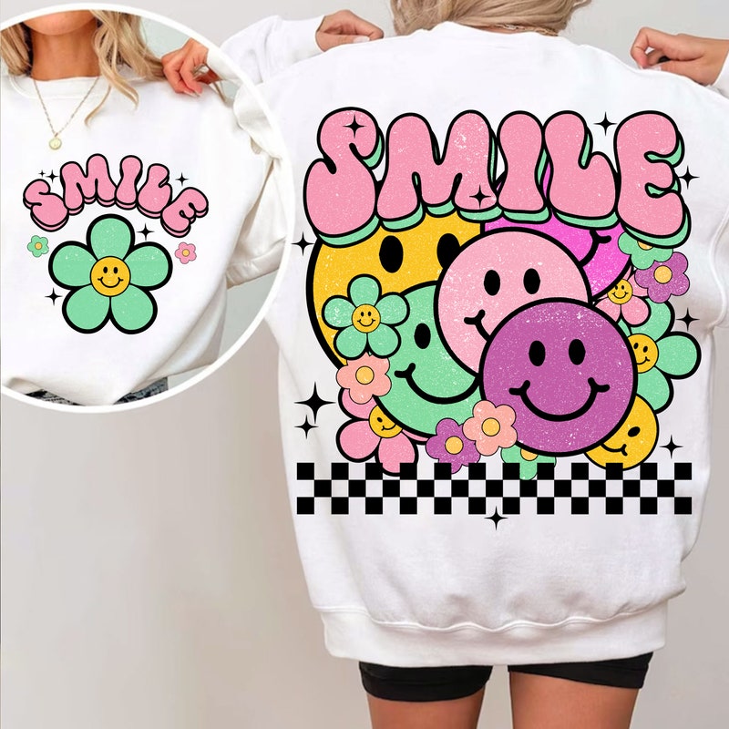 Smiley Face Girls Hoodie - Etsy UK