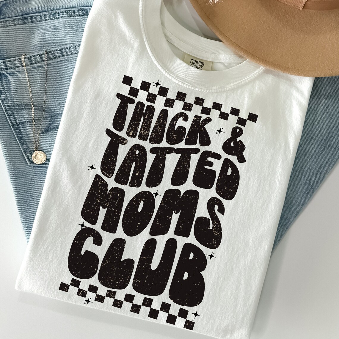Thick and Tatted Moms Club Svg Png, Trendy Moms Svg, Trendy Png, Wavy ...