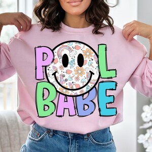 Smiley Face Pool Babe Png, Summer Sublimation, Summer Png, Retro Summer ...