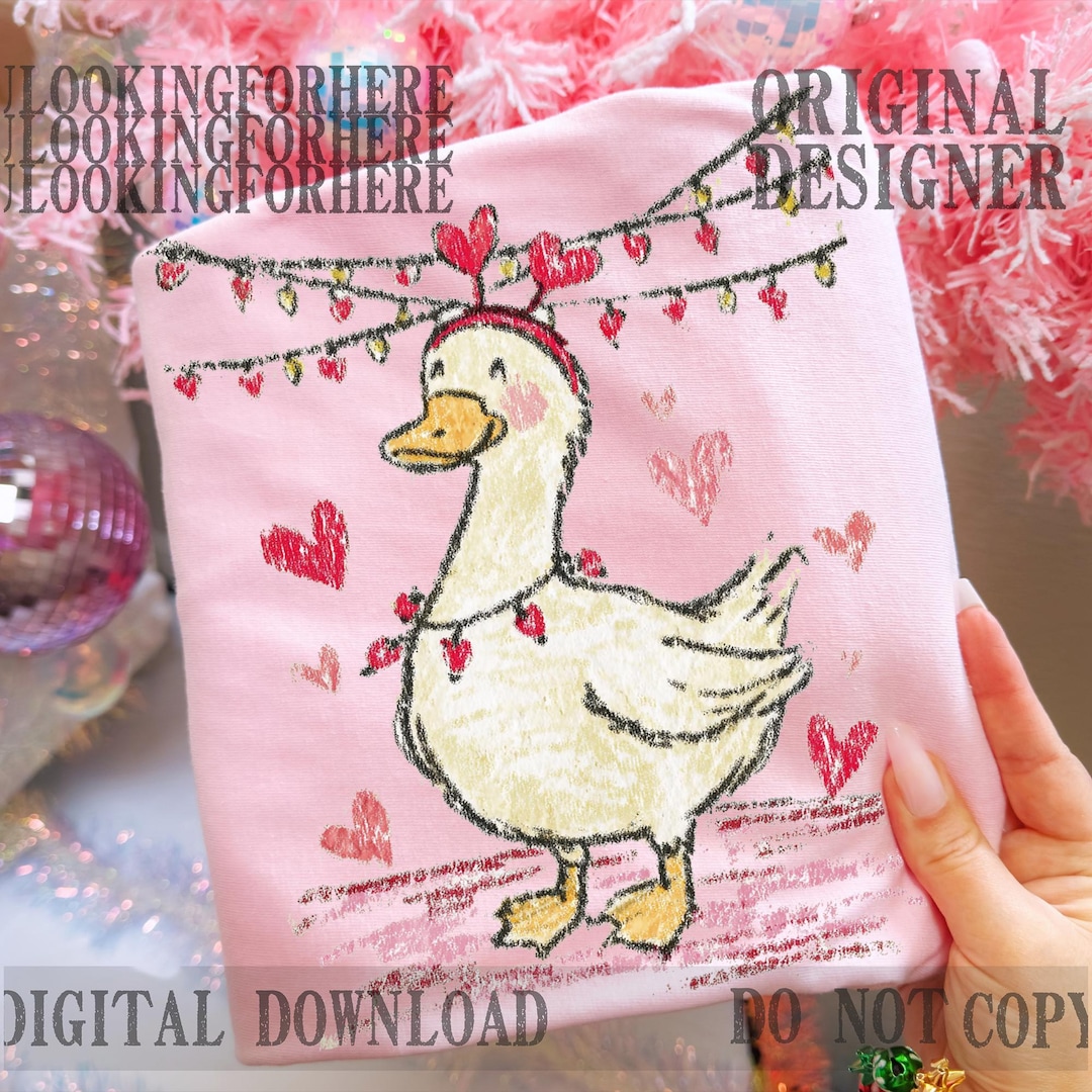 Handdrawn Retro Valentine Goose Png, Funny Valentine Goose PNG, Pink ...