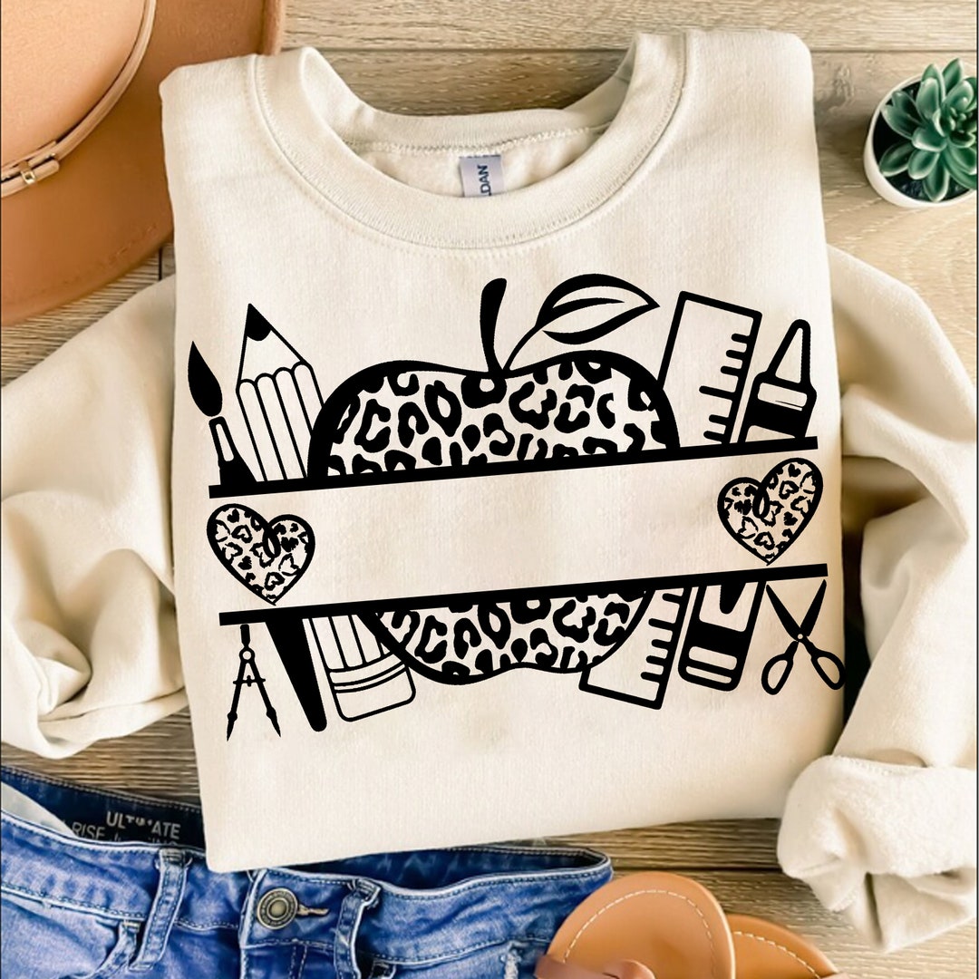 Teacher SVG | Teacher Split Monogram SVG | Teacher Leopard SVG Back to ...