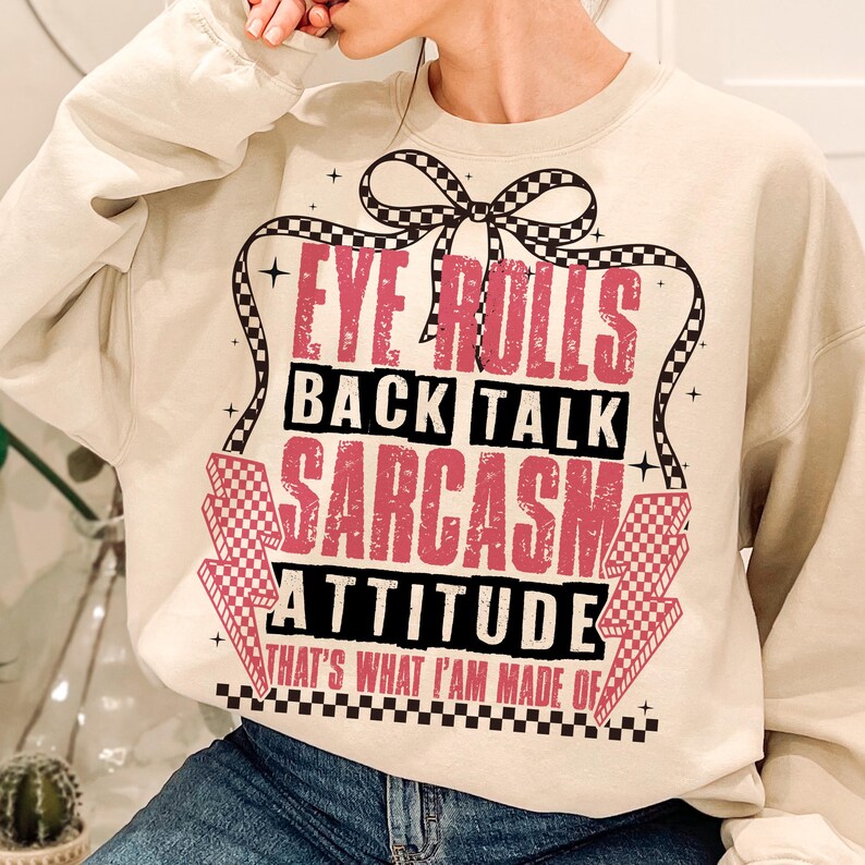 Sarcasm Attitude Snarky SVG PNG Retro Checkered Sarcastic Funny Saying ...