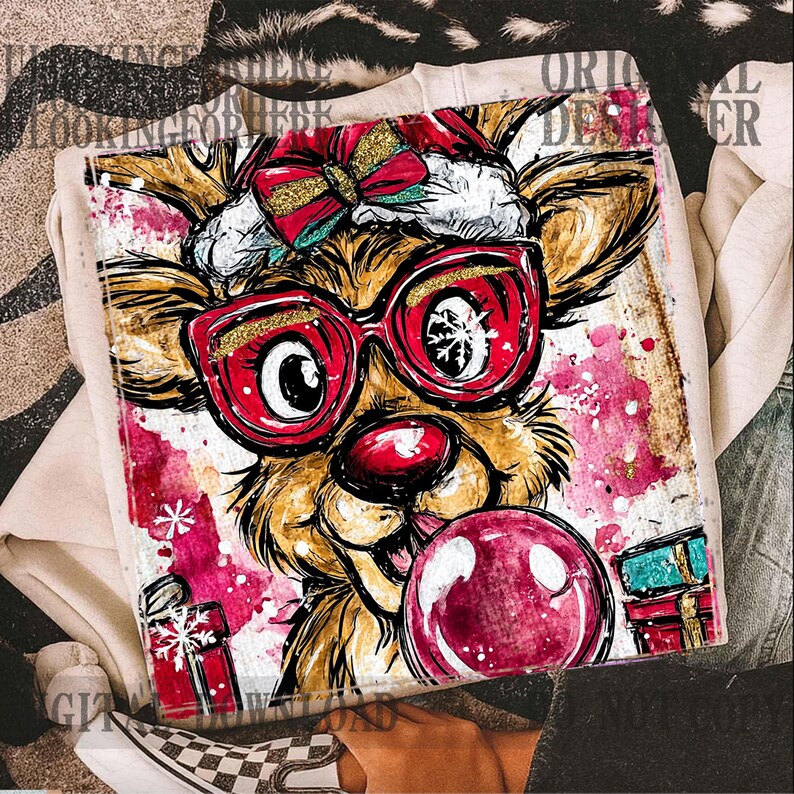 Christmas Reindeer Brushstrokes PNG, Christmas Png, Christmas Movies ...