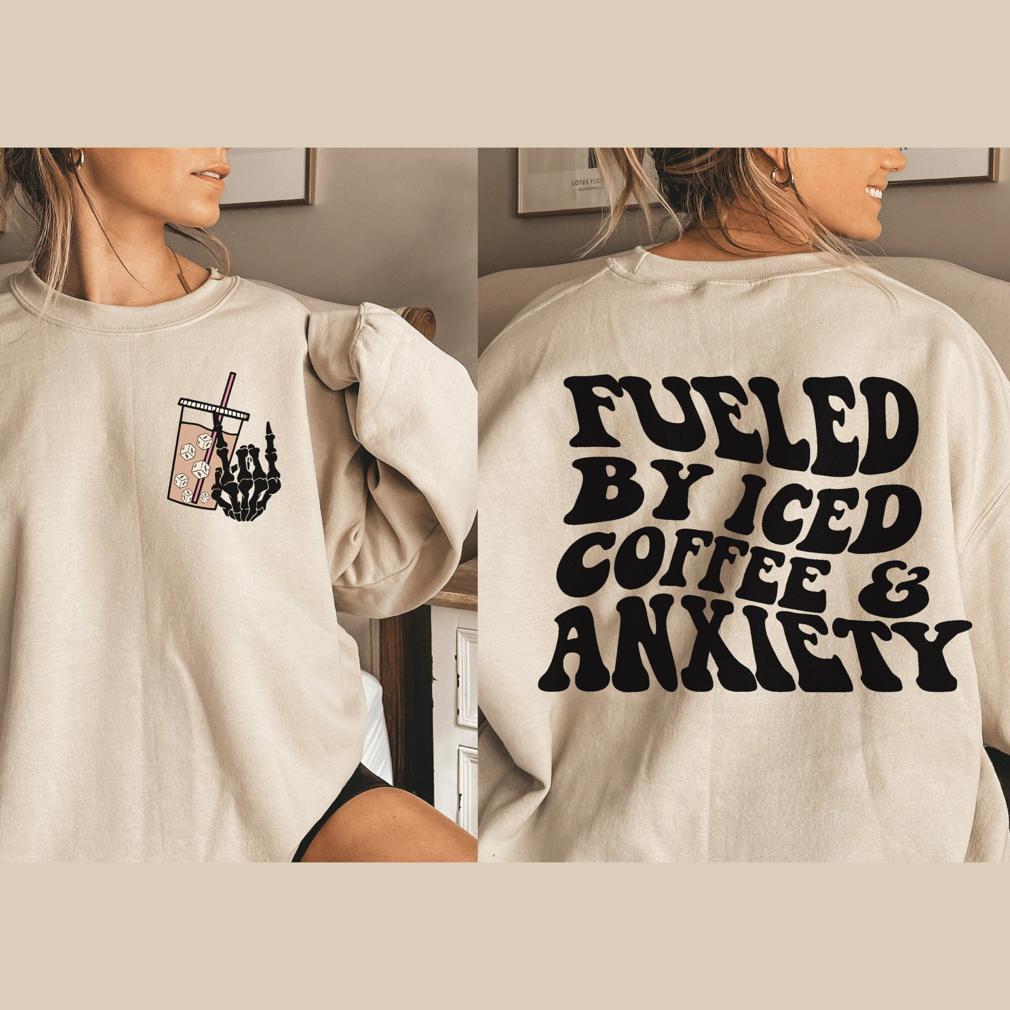 Fueled by Iced Coffee and Anxiety SVG Iced Coffee Png Coffee - Etsy Canada