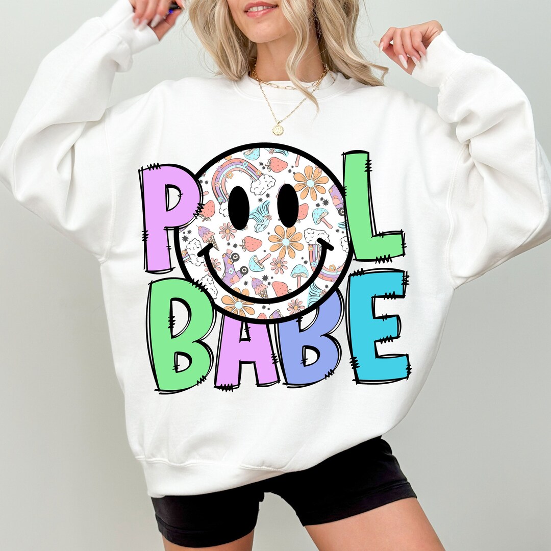 Smiley Face Pool Babe Png, Summer Sublimation, Summer Png, Retro Summer ...