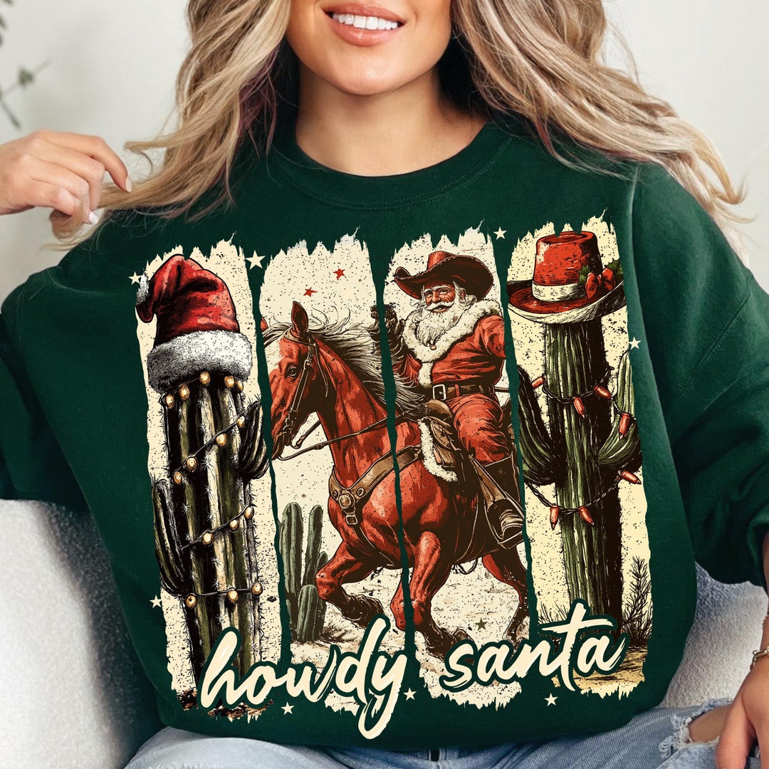 Howdy Santa PNG, Cowgirl Png, Small Town Girl Christmas PNG, Highland ...