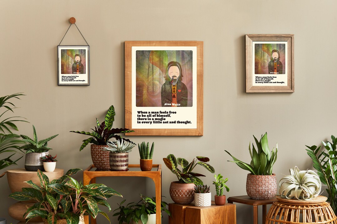 Alan Watts Illustrated Portrait Print: Guru Collection Home Decor - Etsy