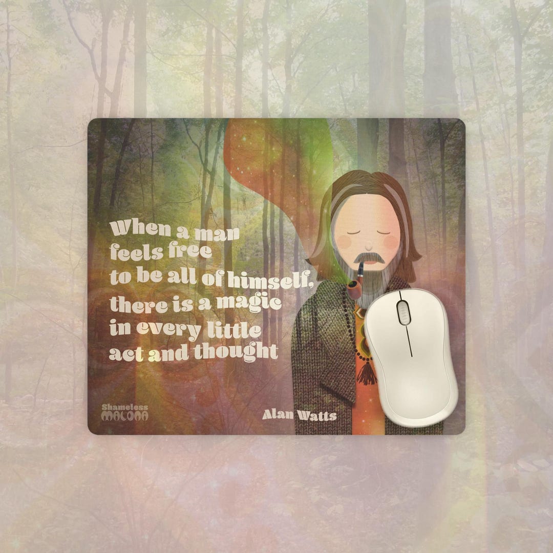 Alan Watts Mouse Pad Home Office Décor Alan Watts Cute Mousepad Alan ...