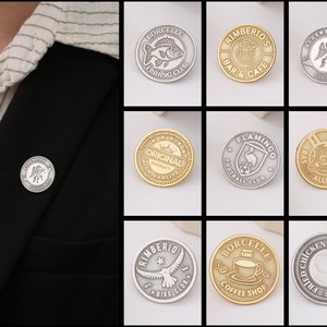 Custom Logo Label Pin, Relief Logo Broosh, Company Logo ID Tag Pin ...