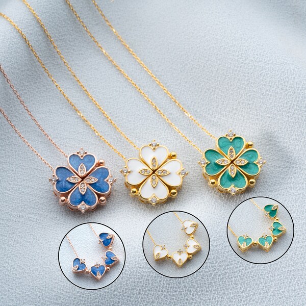 Heart Clover Necklace - Etsy