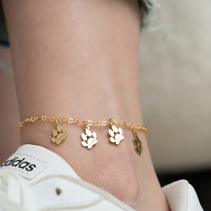 Paw Print Anklet - Etsy