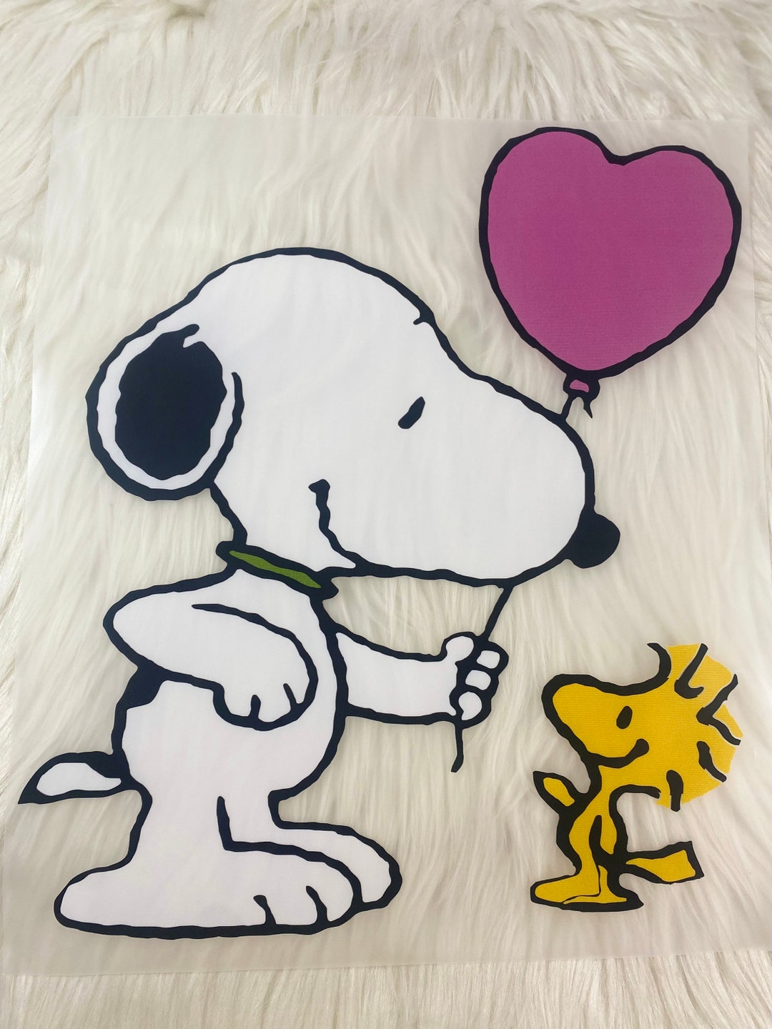 Snoopy Giving Woodstock a Heart Balloon UV DTF Heat Transfer - Etsy